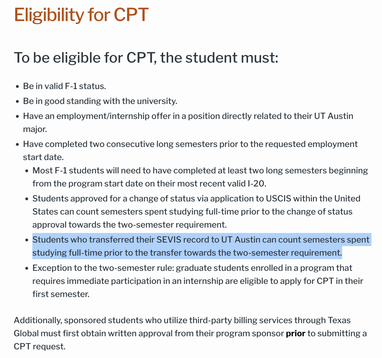 Day 1 CPT Universities in Texas Cost and Program Compare